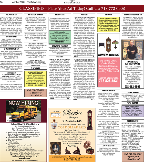 Brooklyn and Queens classifieds - The Tablet
