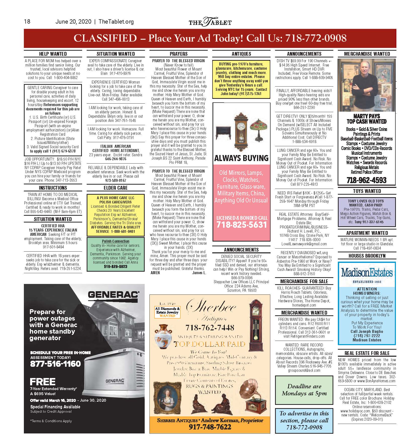 Brooklyn and Queens classifieds - The Tablet