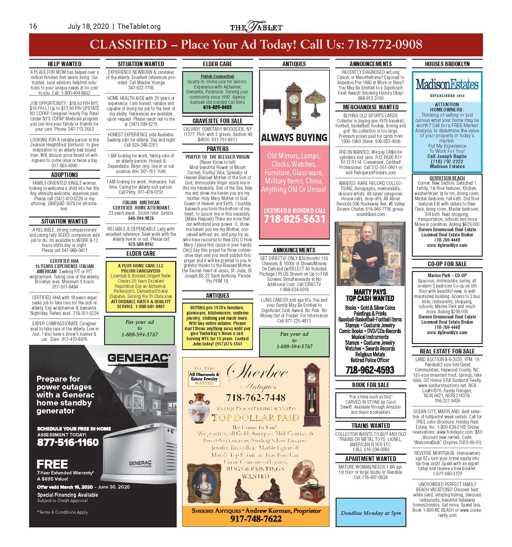 Brooklyn and Queens classifieds - The Tablet