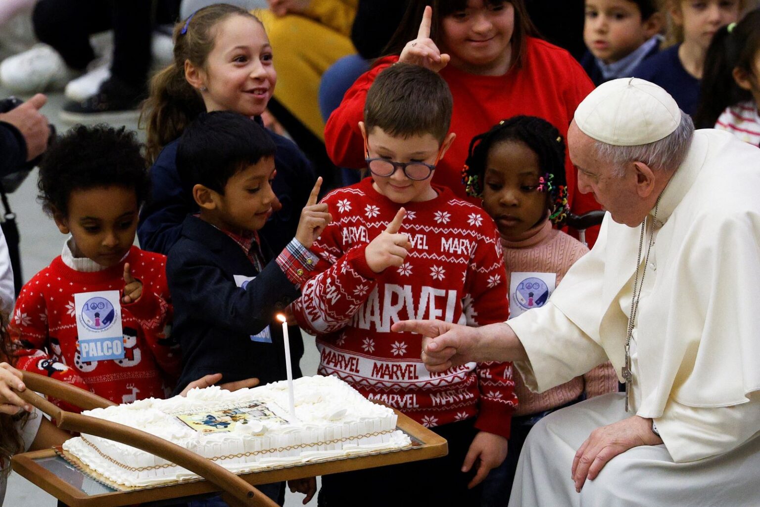 Kids Help Pope Celebrate 86th Birthday With Cake, Circus Performers ...